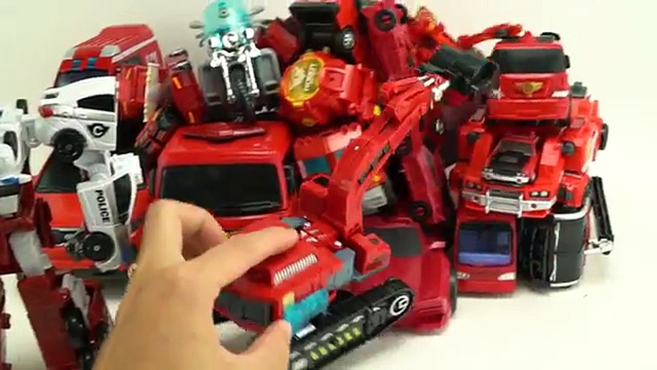 HelloCarbot Red Car Robot Transformers Tobot, Excavator, truck, cranes ...