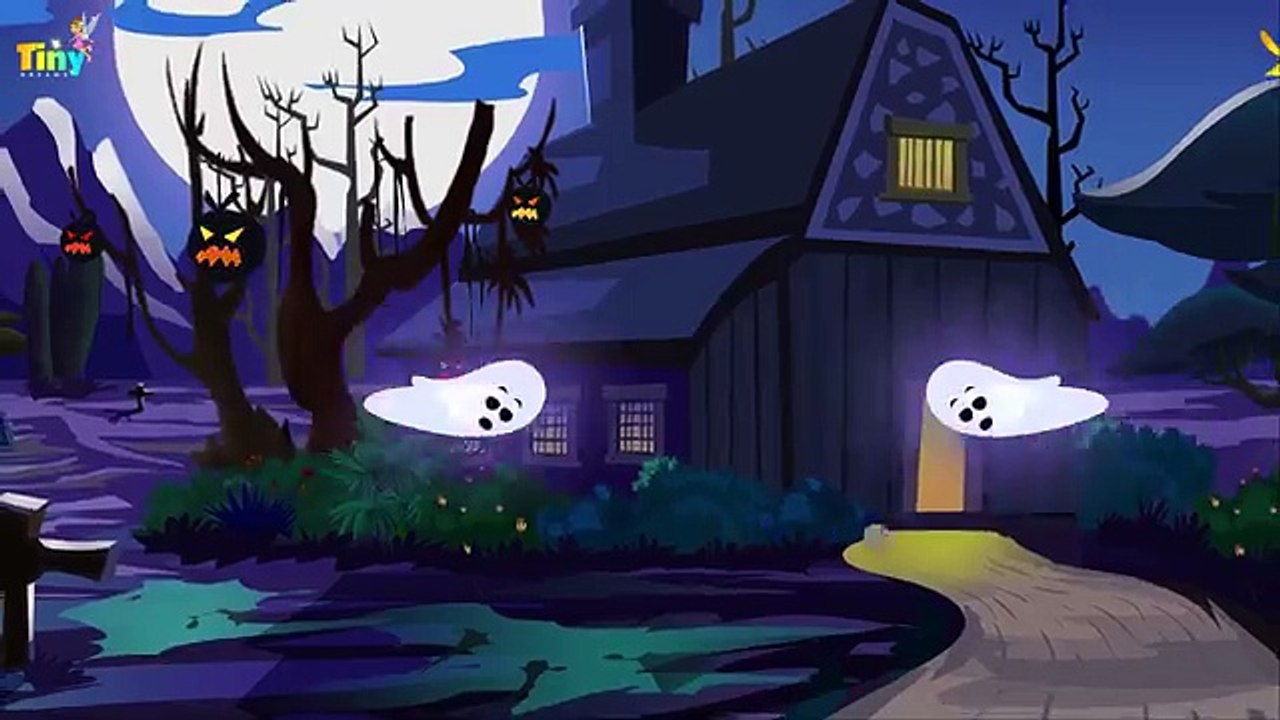 Halloween song / Five White Ghost Jumping On The Bed | Nursery Rhymes ...