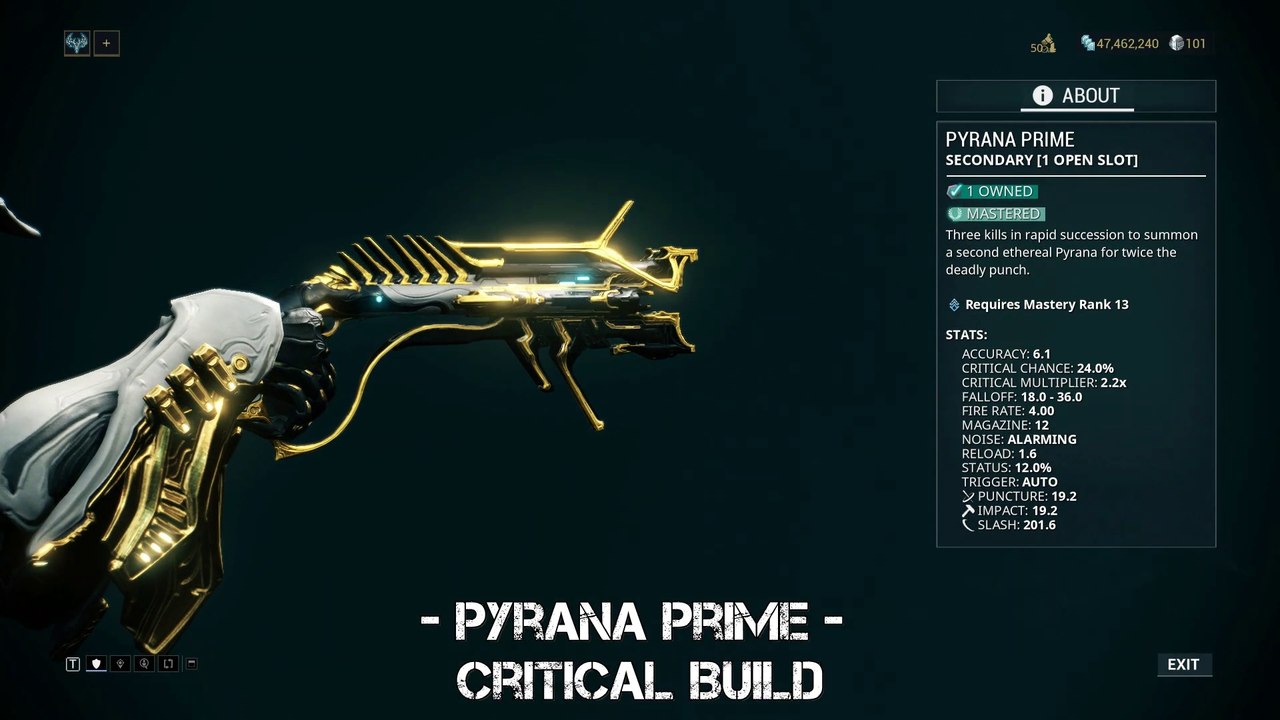 Warframe: Pyrana Prime - Critical Build - Update 23.0.6+ - video ...