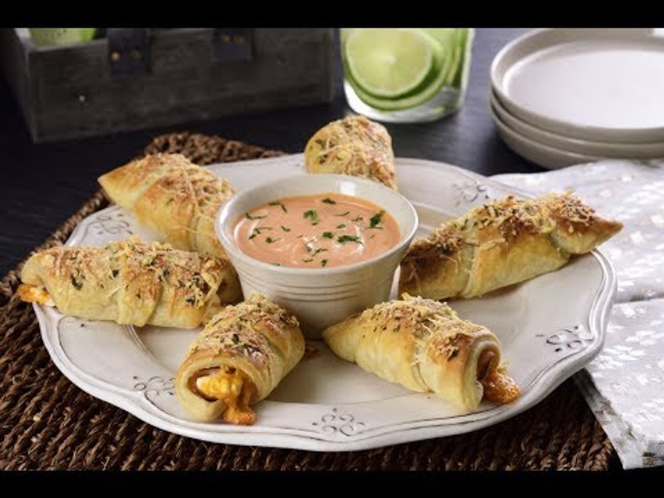 Cuernitos de Hojaldre Rellenos de Jamón y Queso - Vídeo Dailymotion