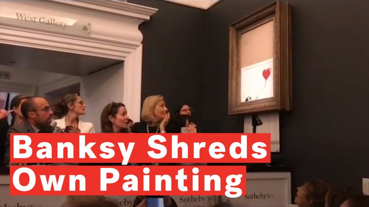 Banksy Shows How He Built A Shredder To Destroy His Own Painting After ...