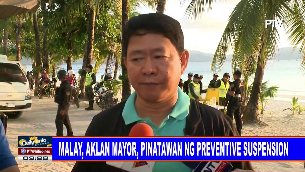 Malay, Aklan mayor, pinatawan ng preventive suspension - video Dailymotion