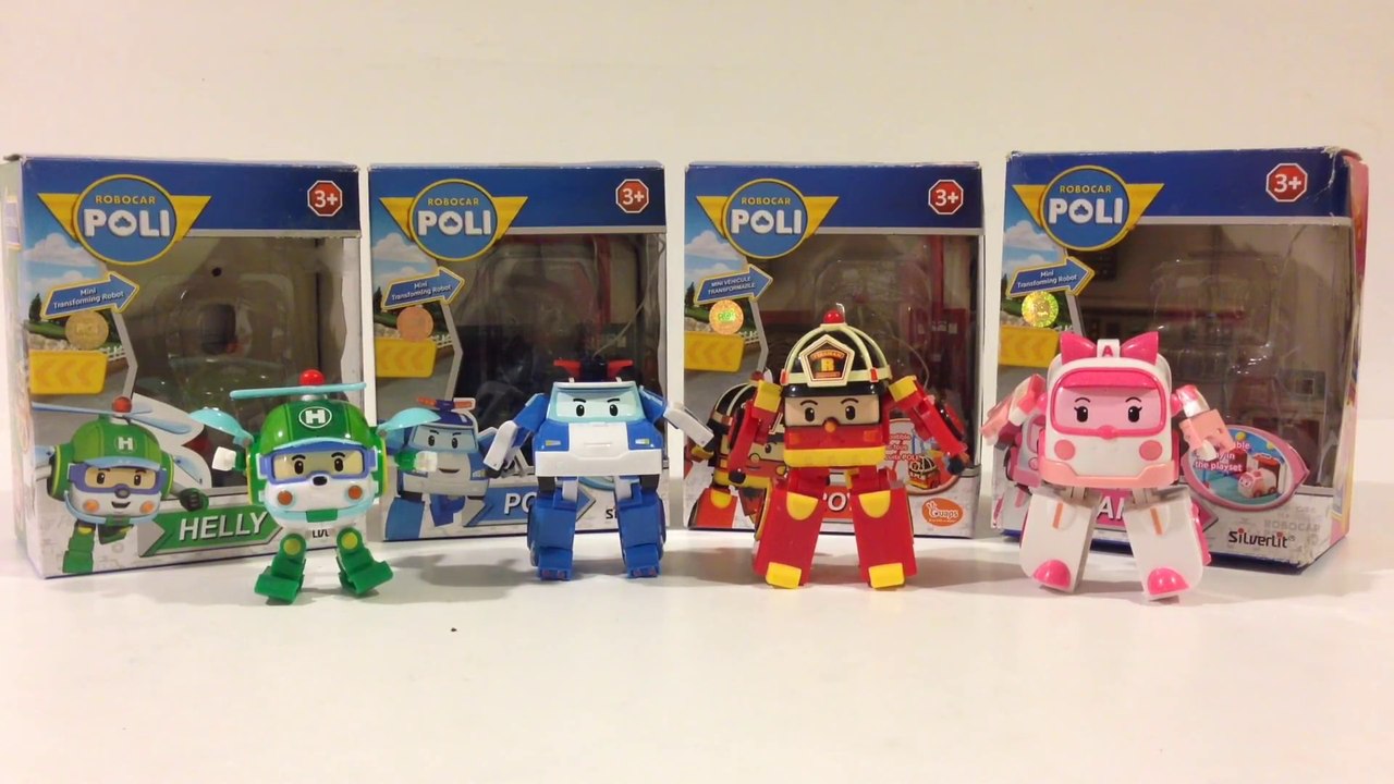4 Robocar Poli Mini Transforming Robots Poli Roy Amber Helly 로보카 폴리 로이 ...