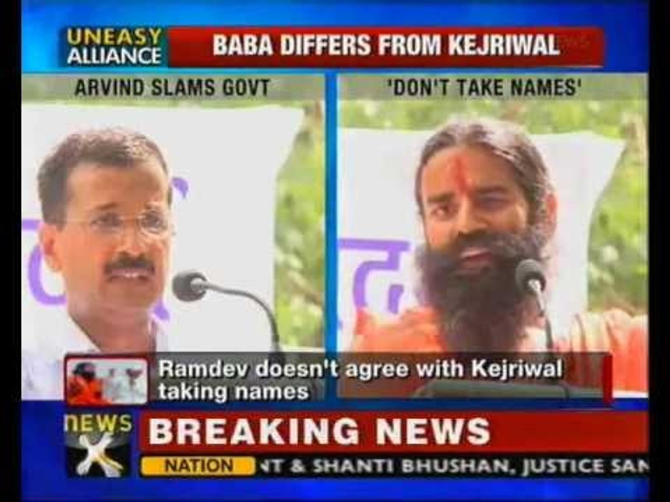 Ramdev doesn't agree with Kejriwal taking names - NewsX - video Dailymotion