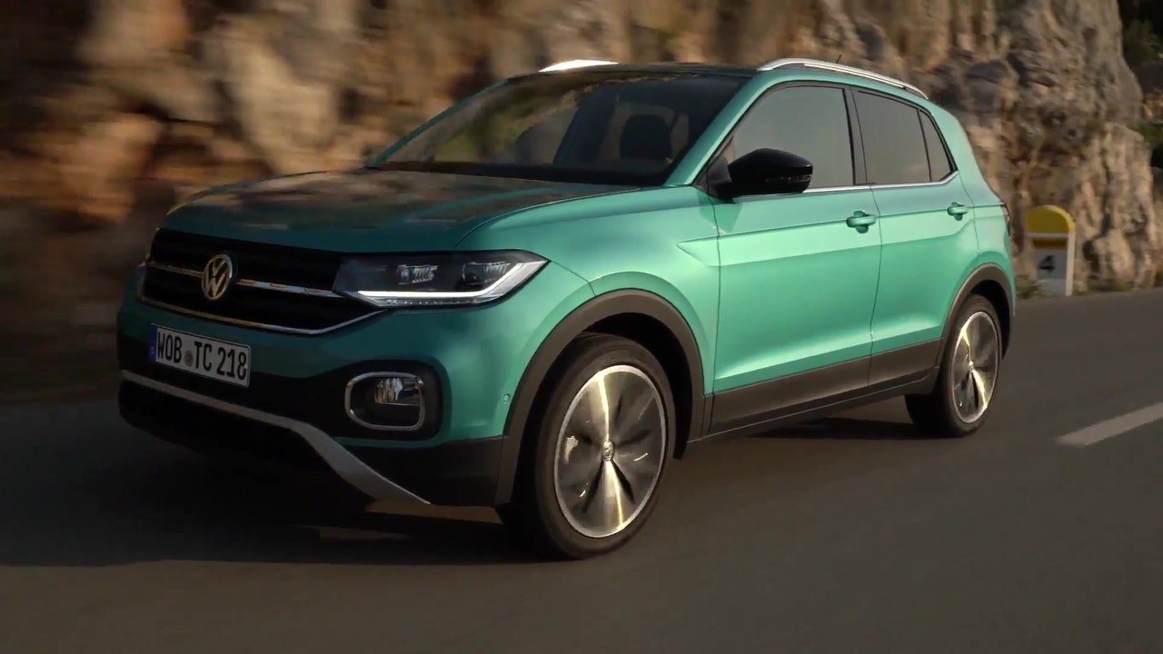 Volkswagen T-Cross in Makena Turquoise Driving Video - video Dailymotion