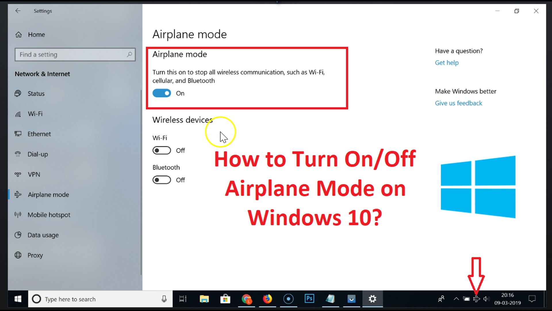 How To Enable Airplane Mode In Windows 10