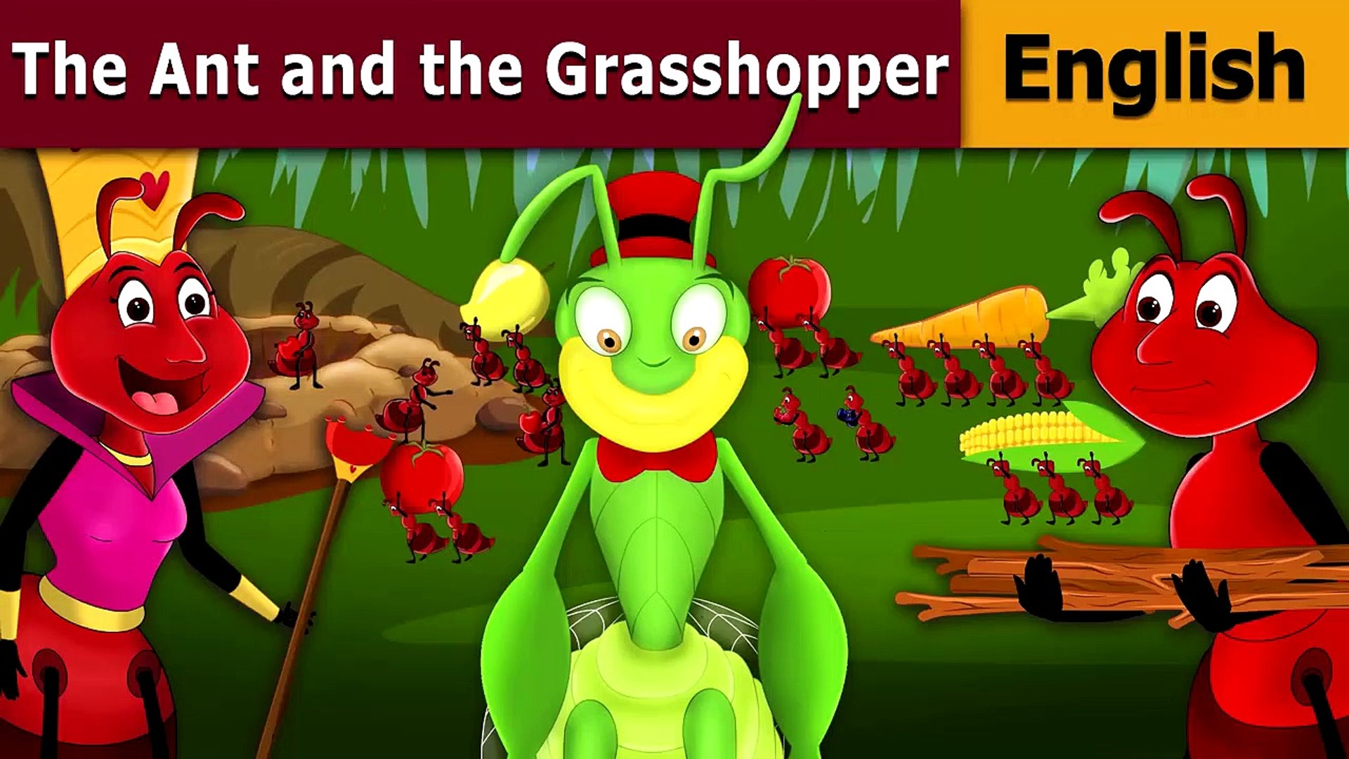 The Ant And The Grasshopper Story For Kids With Pictures