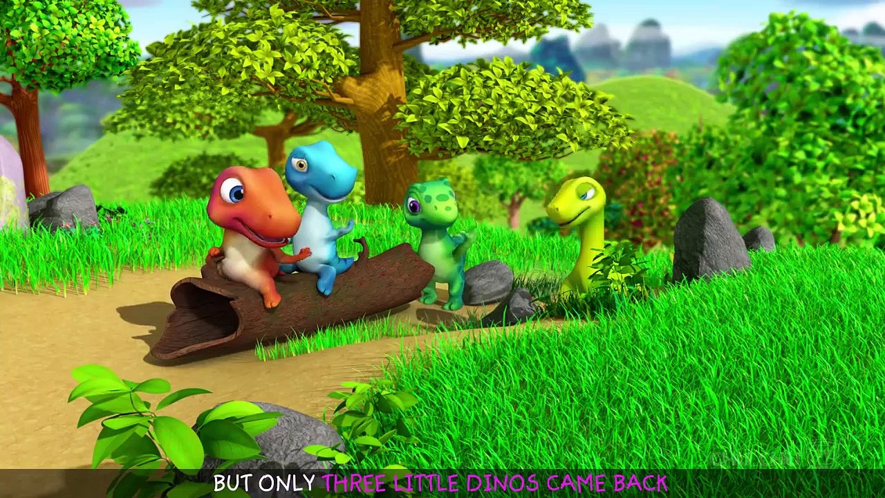 Five Little Dinos Went Out One Day - Dinosaur Rhymes for Kids | 3D ...