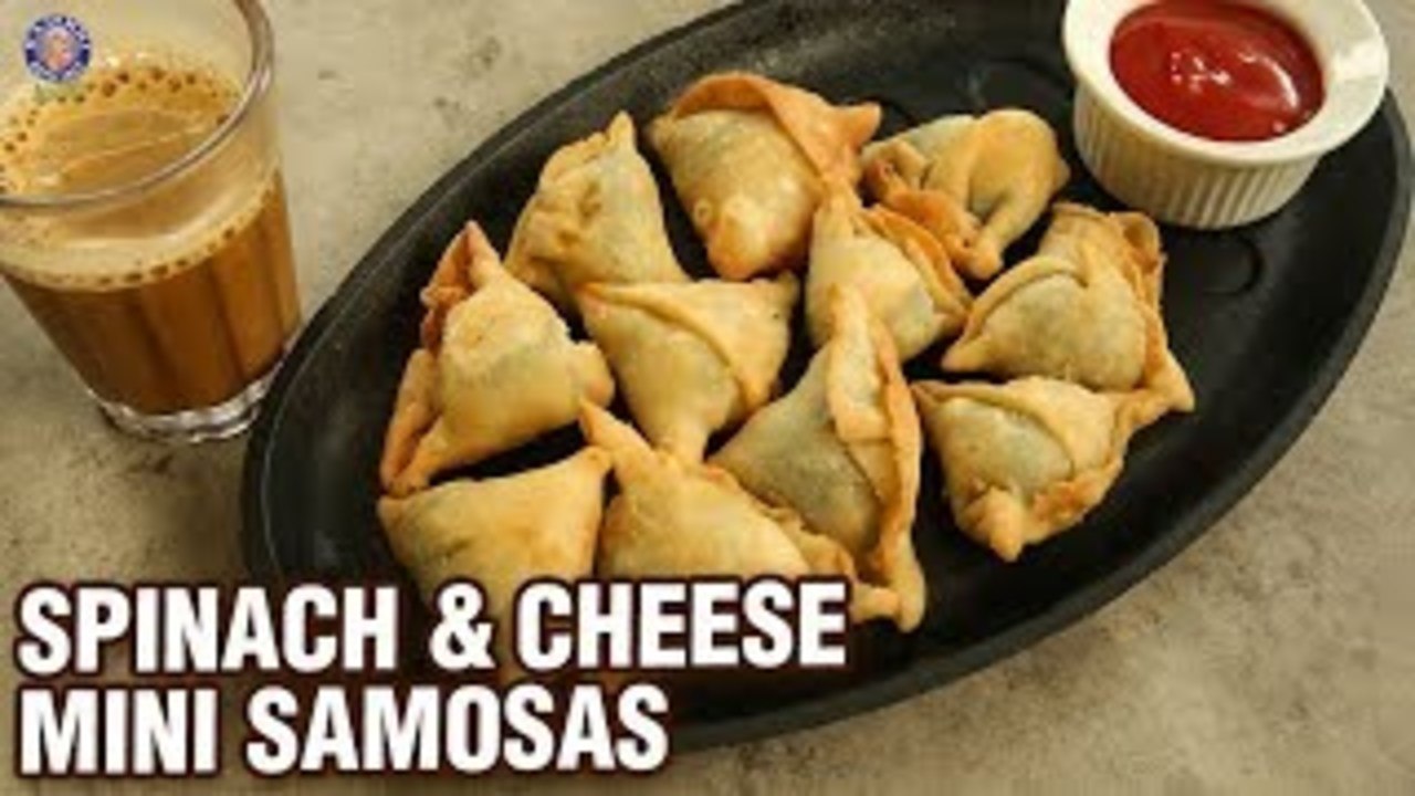 Spinach & Cheese Samosas | Quick and Easy Spinach & Cheese Corn Mini ...