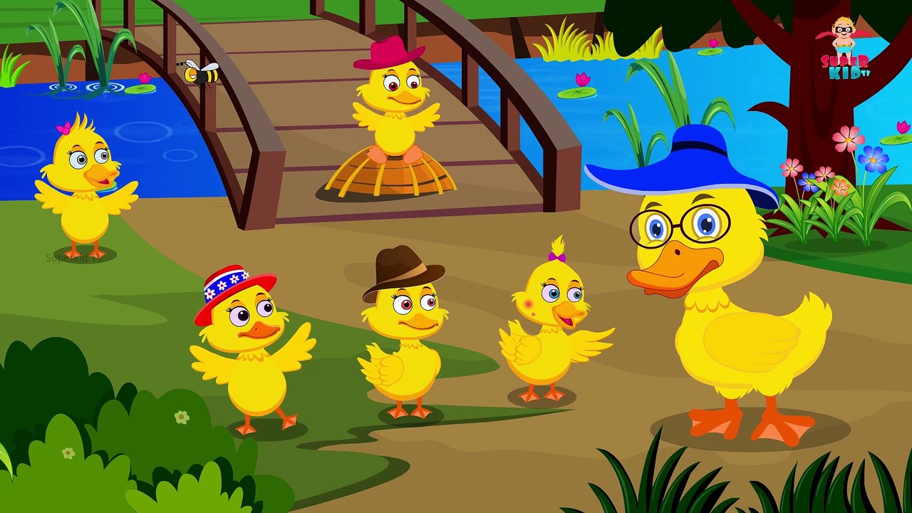 Five Little Ducks Nursery Rhyme With Lyrics - Cartoon Animated Rhymes ...