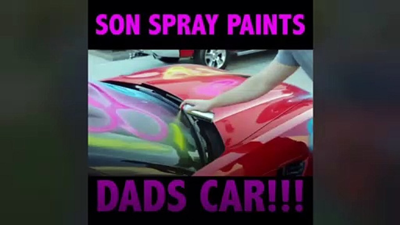Spray Painting dads car - prank - video Dailymotion