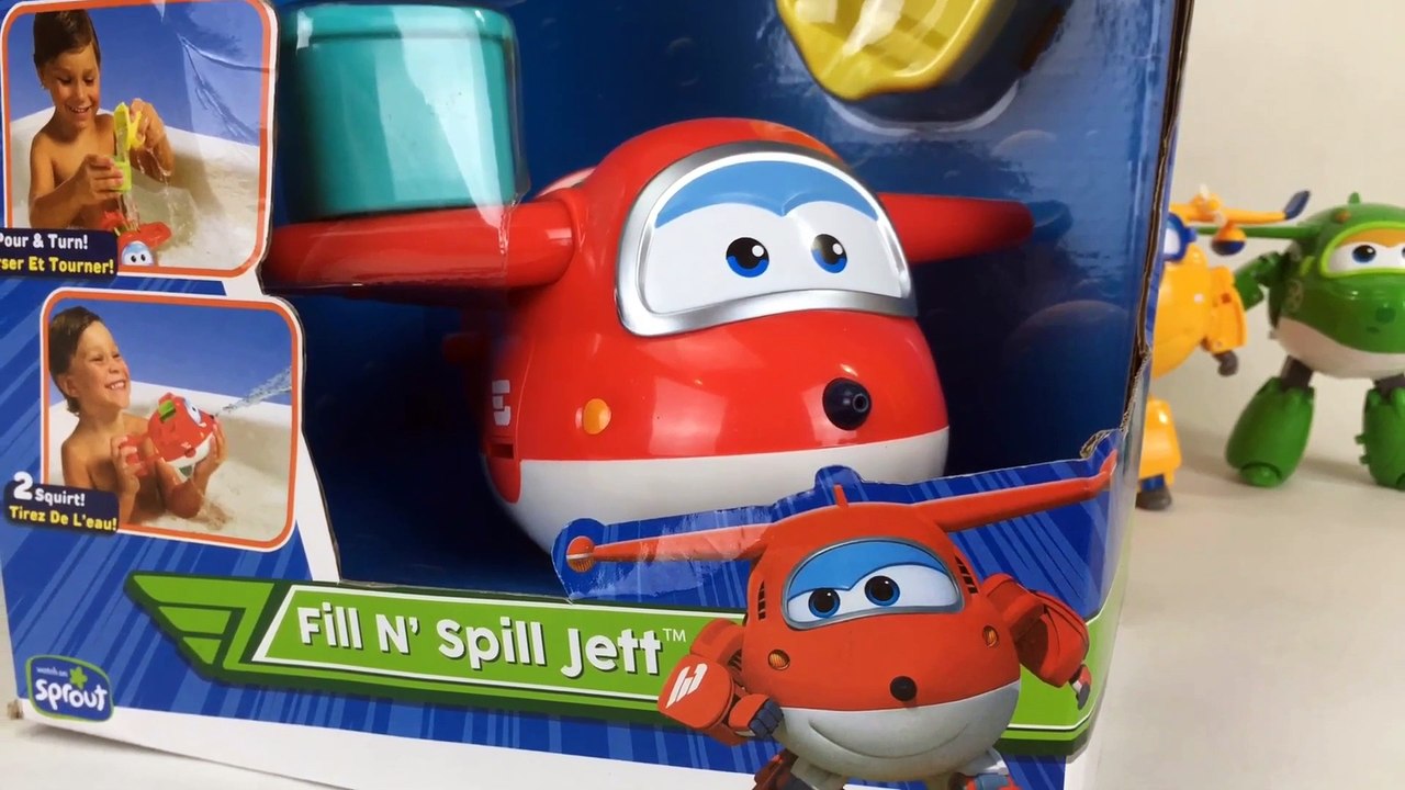 Super Wings 출동슈퍼윙스 Jett Fill n Spill : 4-in-1 Bath Toy and Water ...