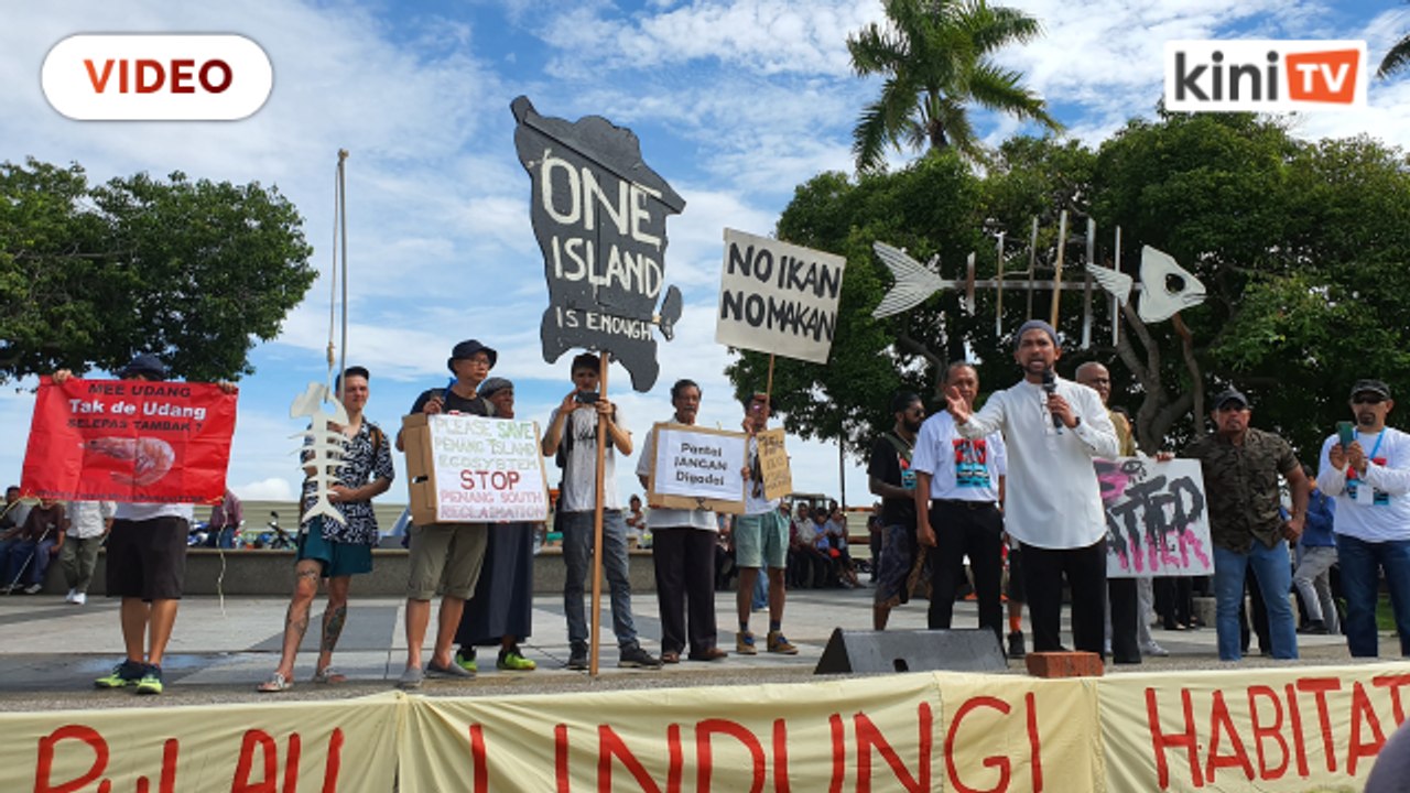 Hundreds join protest against Penang reclamation project - video ...