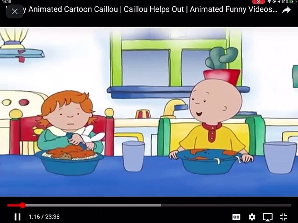 Funny Animated Cartoon Caillou | Caillou Helps Out | Animated Funny Videos For Kids Mad Angry ...