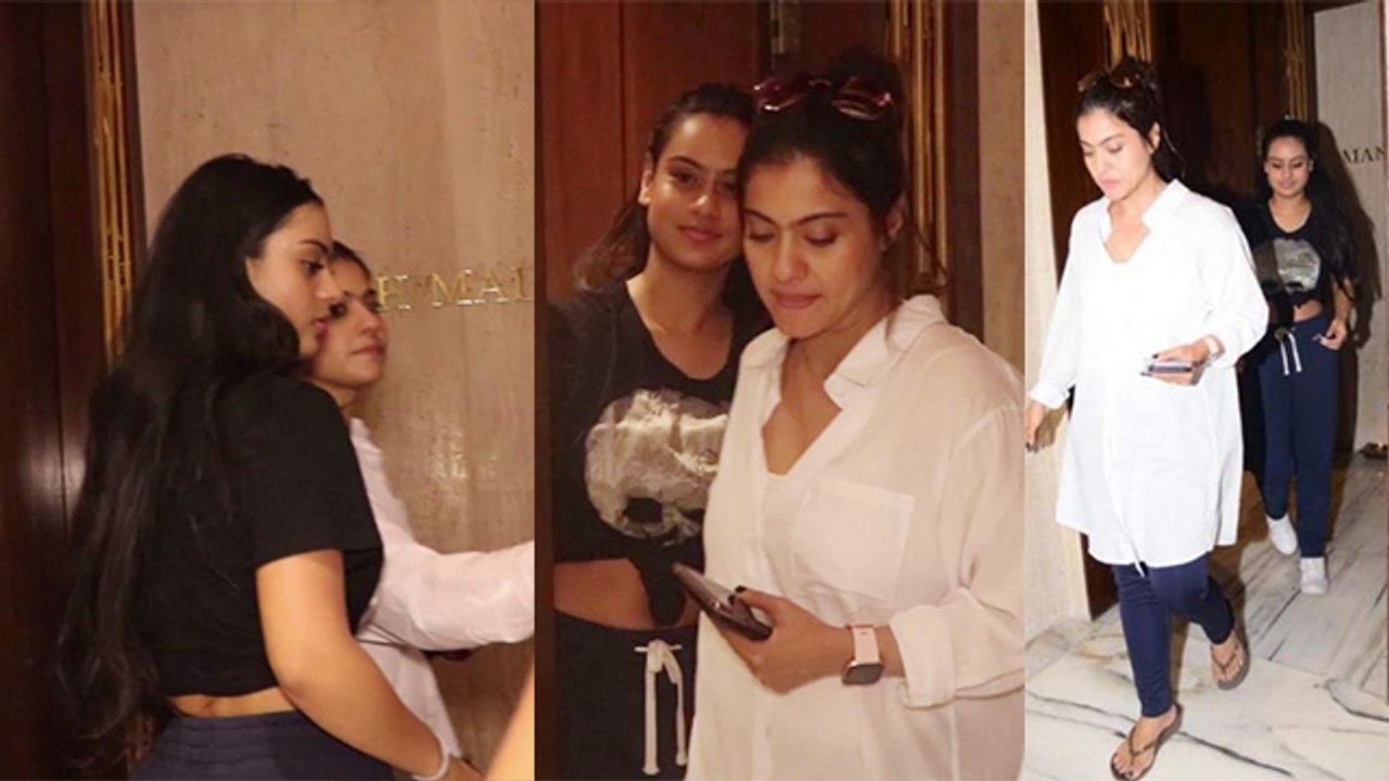 Kajol with her daughter Nysa Devgan arrive at Manish Malhotra's house ...