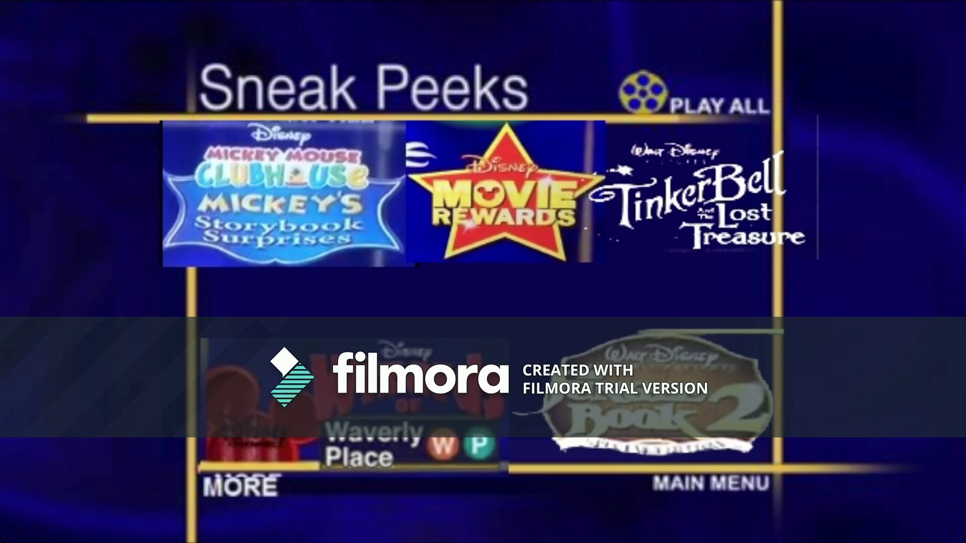 Sneak Peeks Menu 2008 Dvd