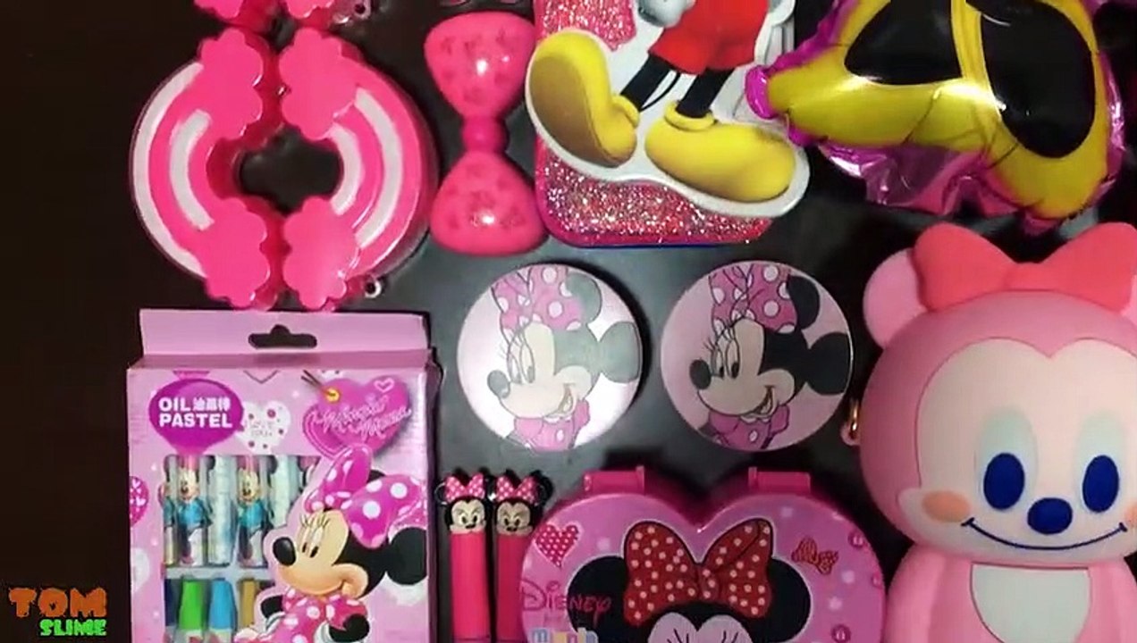 Mickey Mouse & Minnie Pink Vs Blue | Mixing Random Things into Slime ...