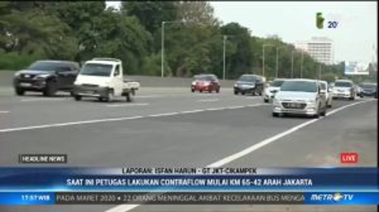 Urai Macet, Polisi Berlakukan Contraflow di Tol Japek - Video Dailymotion