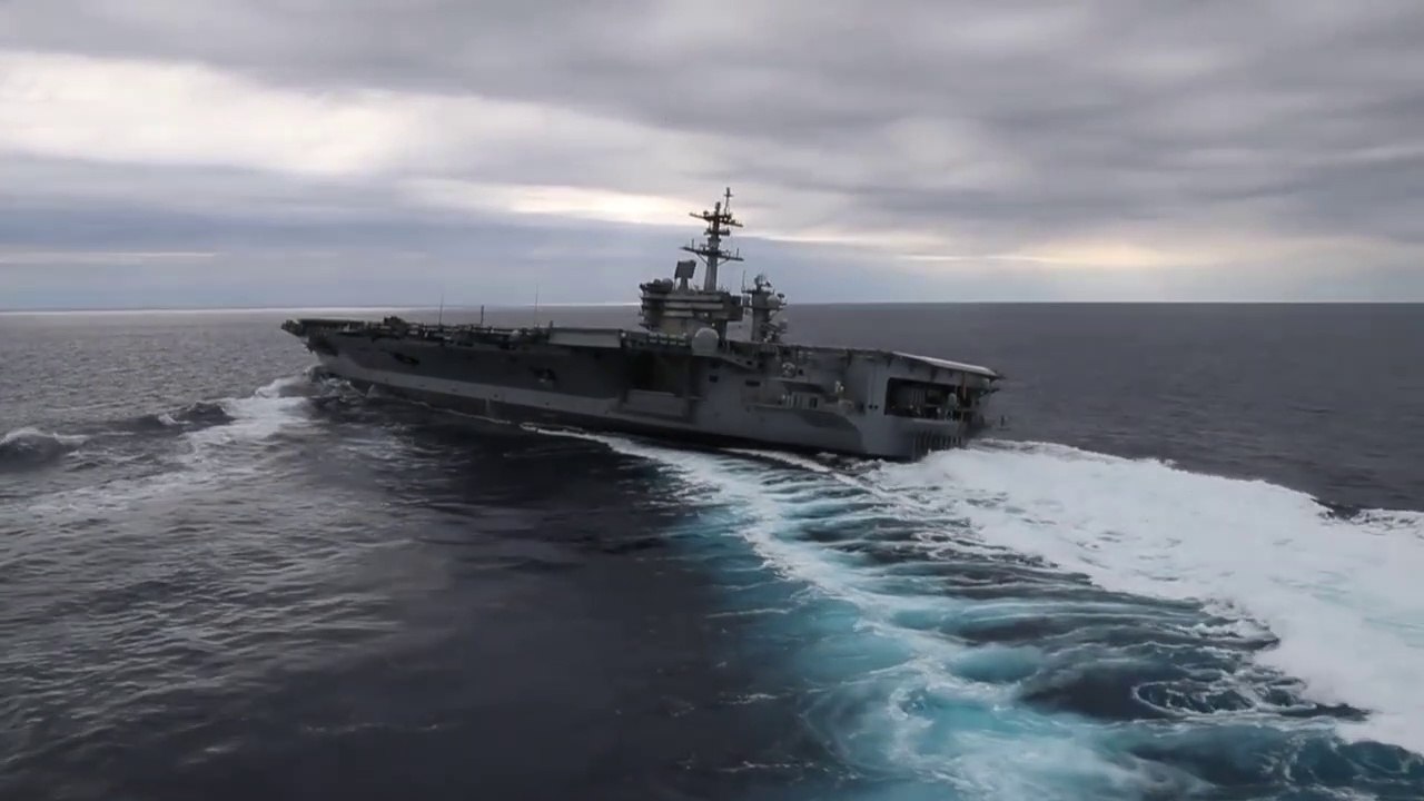 U.S. Navy Aircraft Carriers Extreme High-Speed Maneuvers - video ...