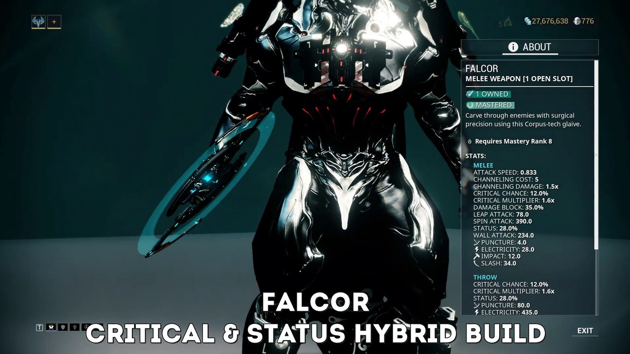 Warframe: Falcor - Crit/Status Hybrid Build (Update/Hotfix 23.10.8 ...