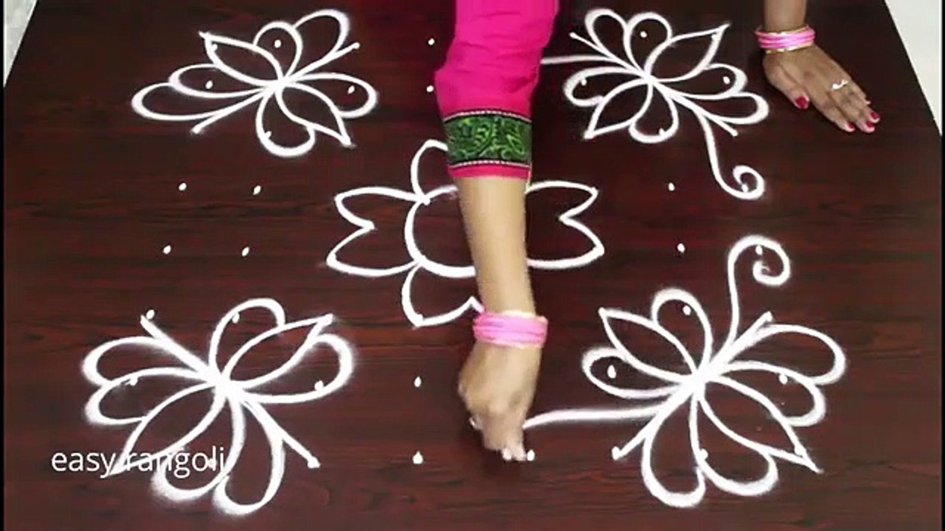 Rangoli Designs With Flowers Dot
