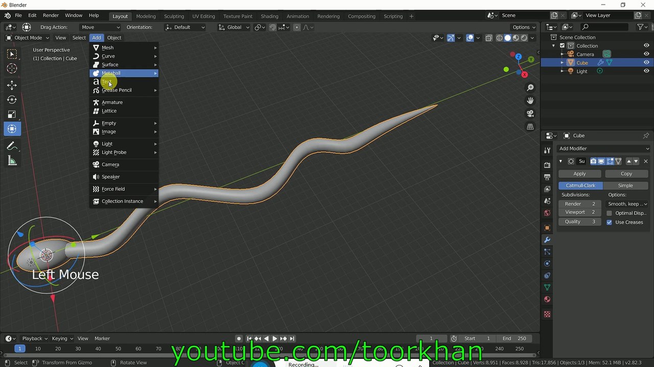 Snake Modeling Tutorial, Blender Tutorial, Eevee Snake Rigging, Snake ...