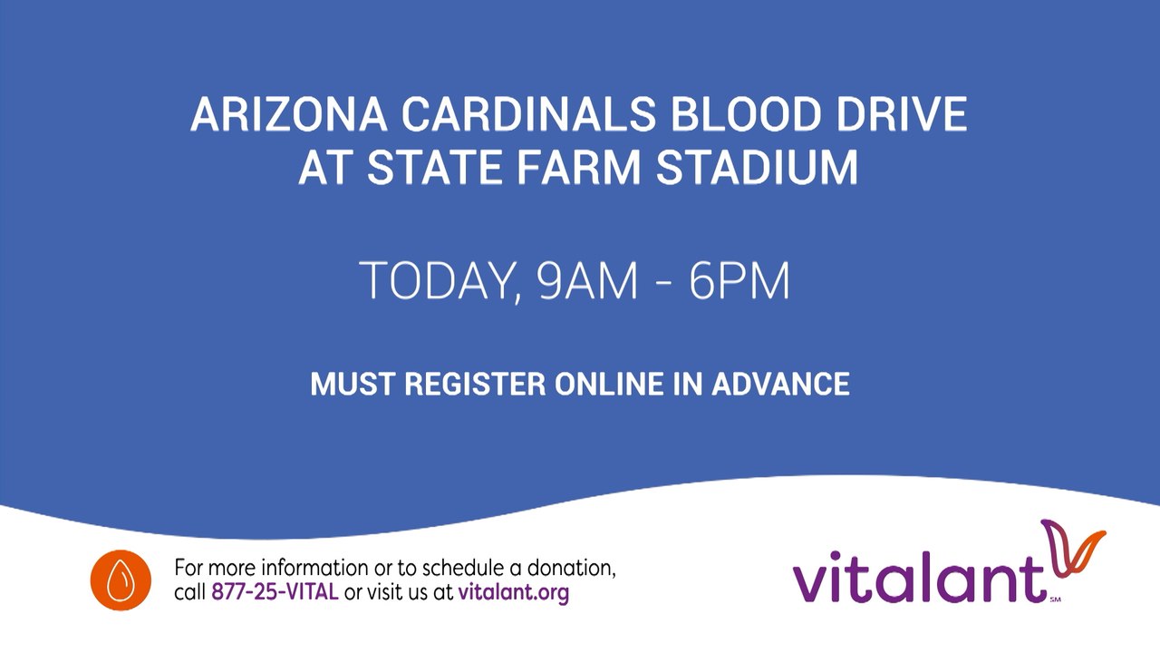 Vitalant and Arizona Cardinals Blood Drive Today at State Farm Stadium ...