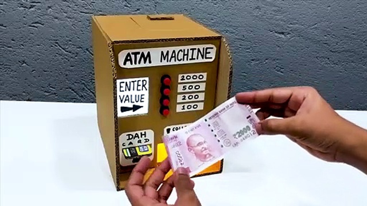 How to make ATM Machine using cardboard. - فيديو Dailymotion