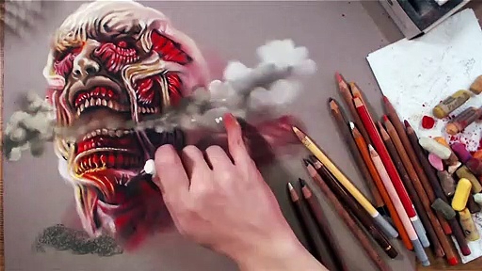 Eren Vs Colossal Titan Drawing