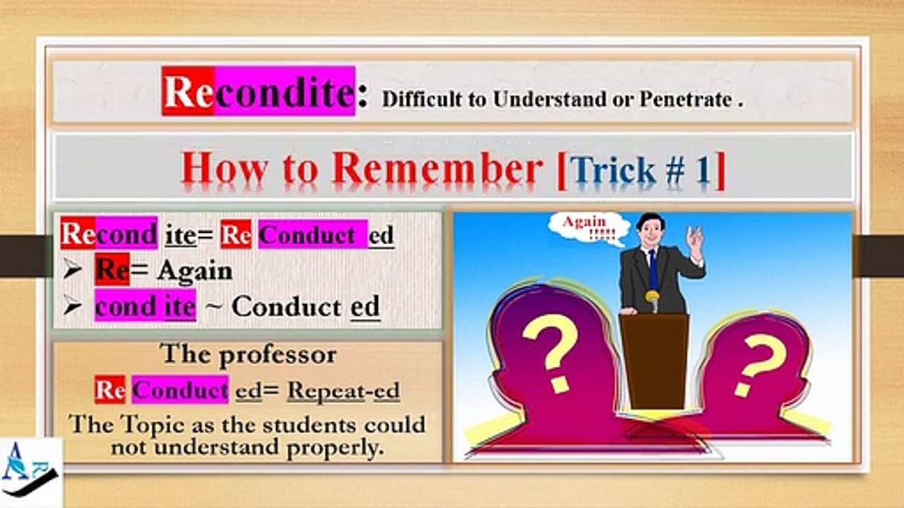 Recondite: How to Remember English vocabulary with tricks mnemonics ...