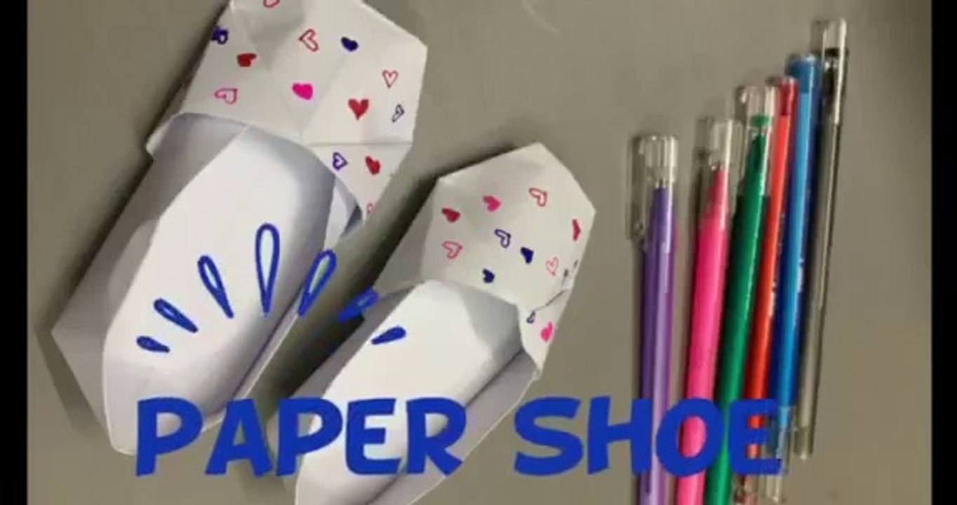 Paper shoe- origami shoe/DIY paper origami shoe/How to make origami ...