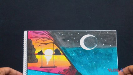 Night Scene Drawing For Kids