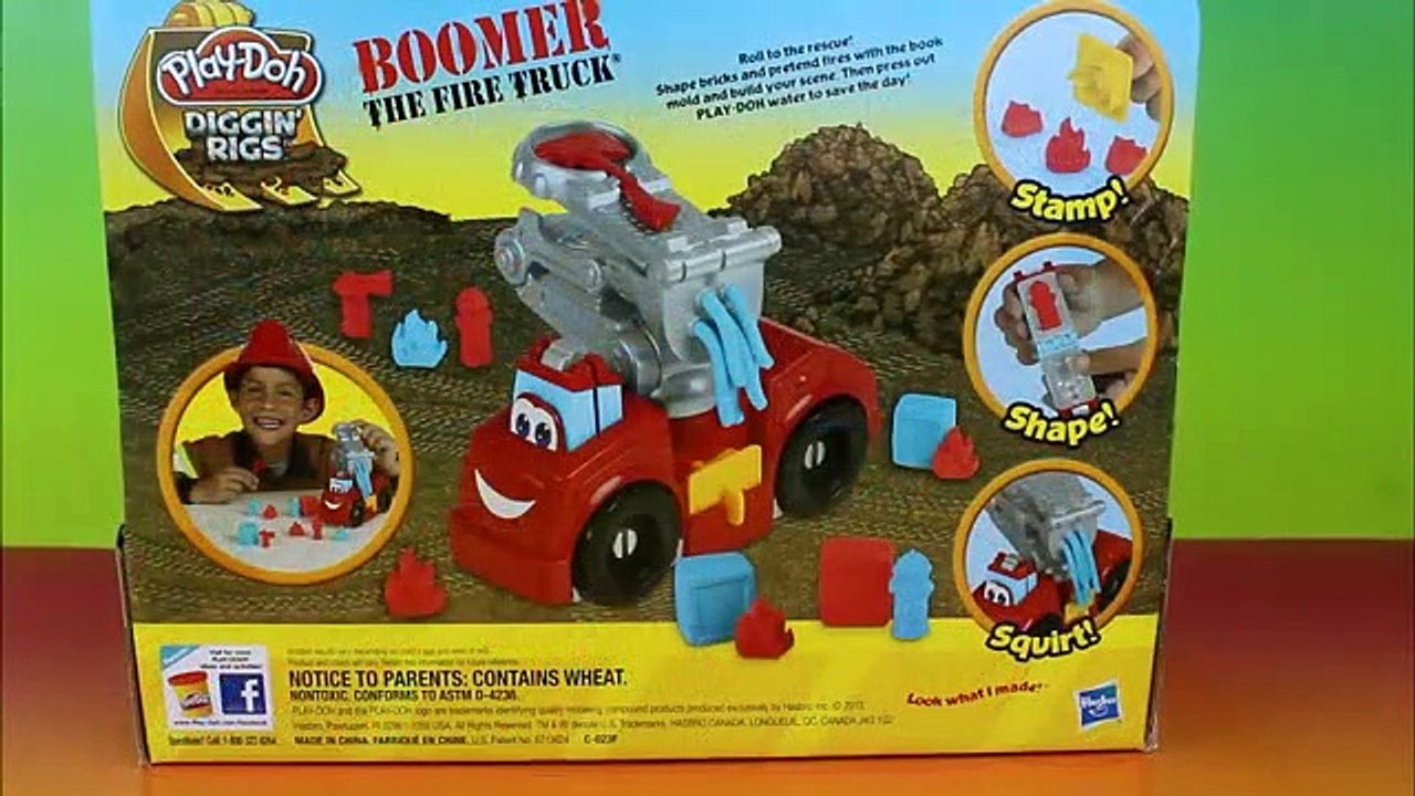Play Doh Diggin' Rigs Boomer the fire truck Hasbro Tonka Chuck ...