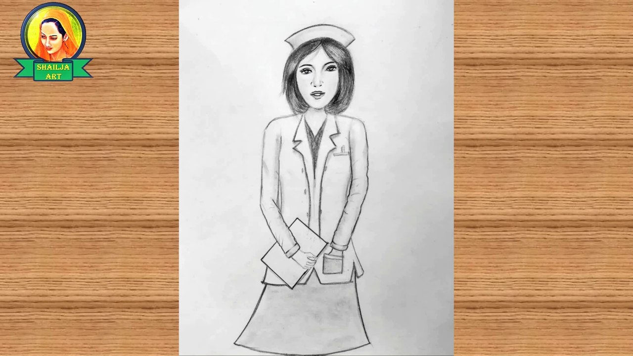 How to Draw a Nurse | How to Draw NURSE Sketch Art for Beginners Step ...