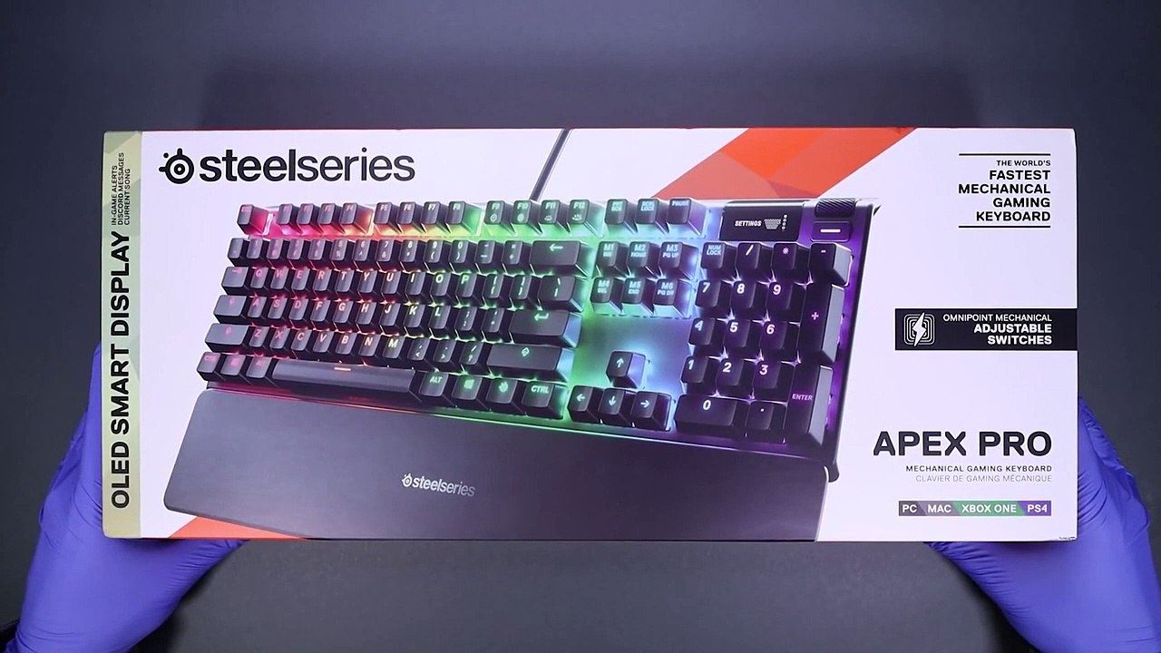 SteelSeries Apex Pro Mechanical Gaming Keyboard Unboxing ASMR - video ...