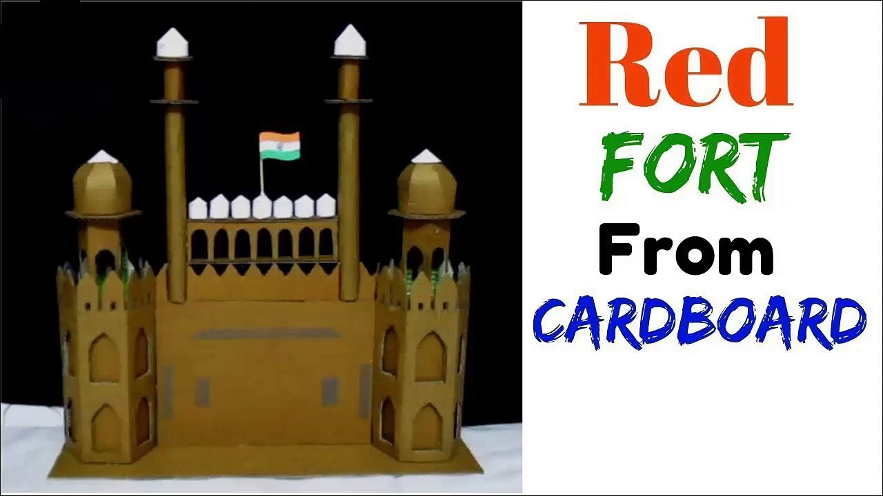 Red Fort Model with Cardboard | Independence Day Craft Ideas for School ...