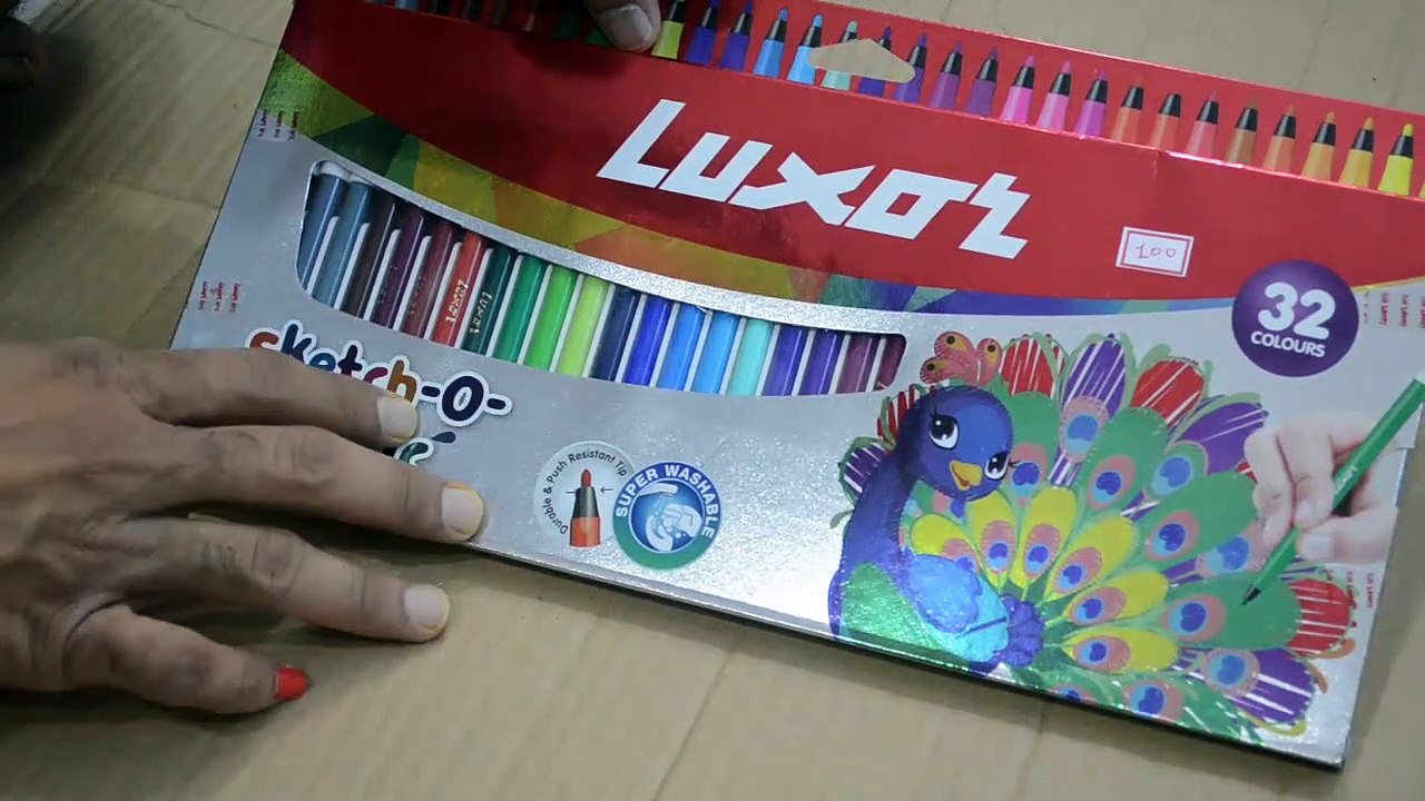 Luxor Sketch o Matic Plastic Water Colour Pens - Set of 32 Pieces ...