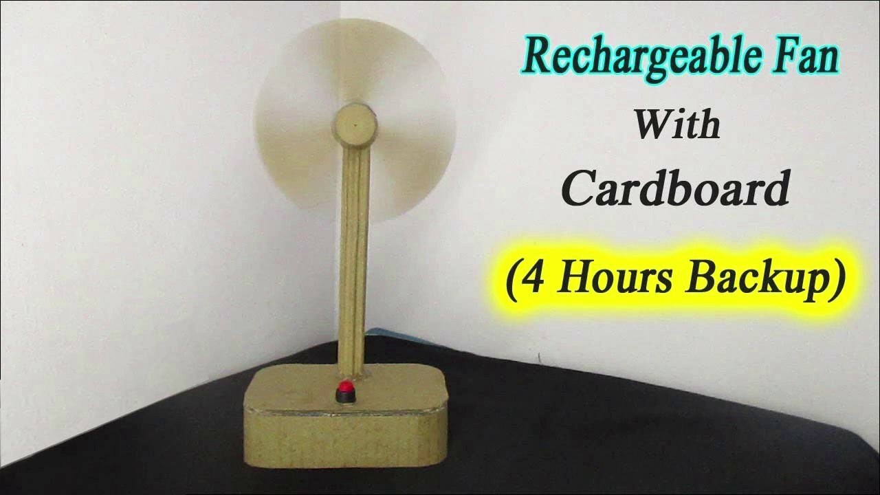 DIY Mini Rechargeable Fan with Cardboard | Homemade Cardboard Table Fan ...