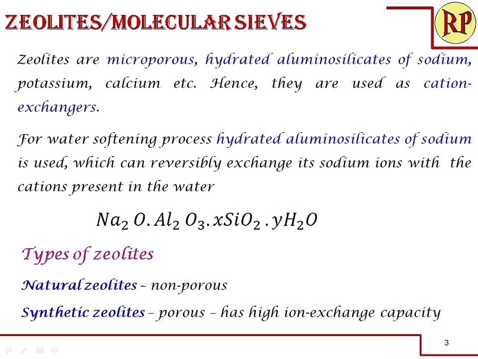 Zeolite process for water softening (Permutit process) - Water ...