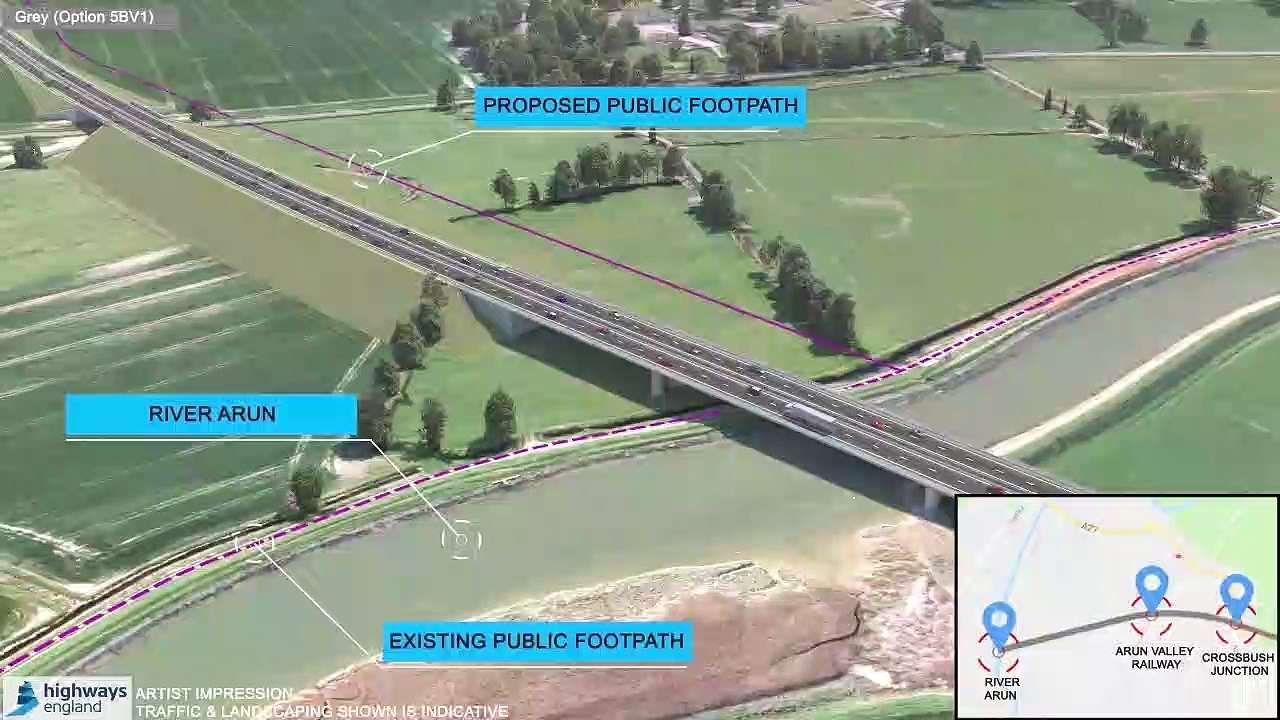 A27 Arundel Bypass 'option grey' route - video Dailymotion