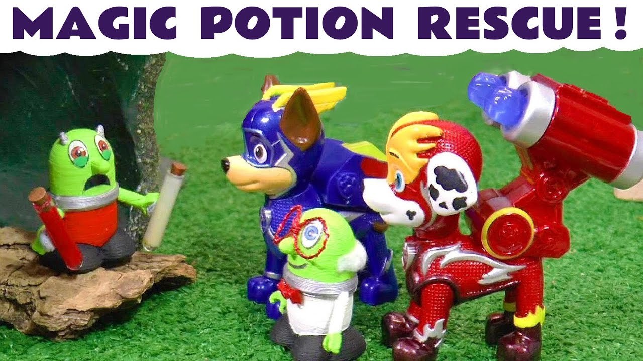Paw Patrol Mighty Pups Magic Potion Prank Rescue with Robot Funling ...