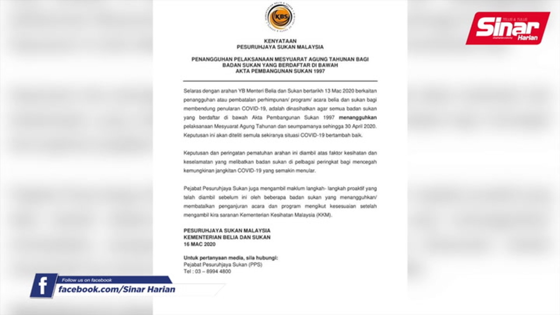 akta pesuruhjaya sukan malaysia - Covid-19: Badan sukan dinasihat ... akta pesuruhjaya sukan malaysia - Covid-19: Badan sukan dinasihat ...