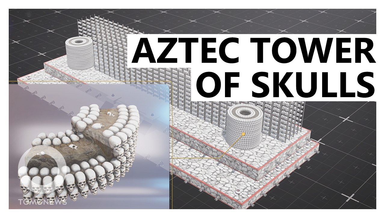 New Section of Aztec Skull Tower Unearthed in Mexico City - video ...