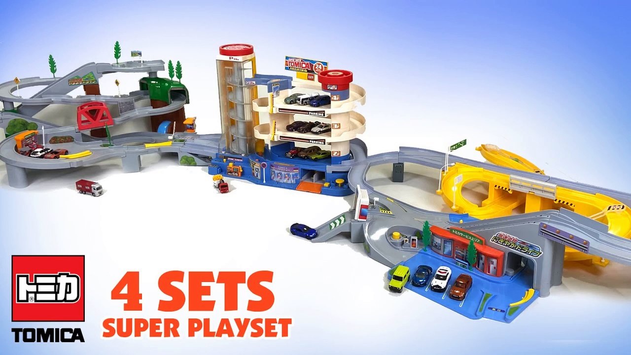 4-in-1 Giant TOMICA トミカ Track Set for Die-cast Cars - video Dailymotion