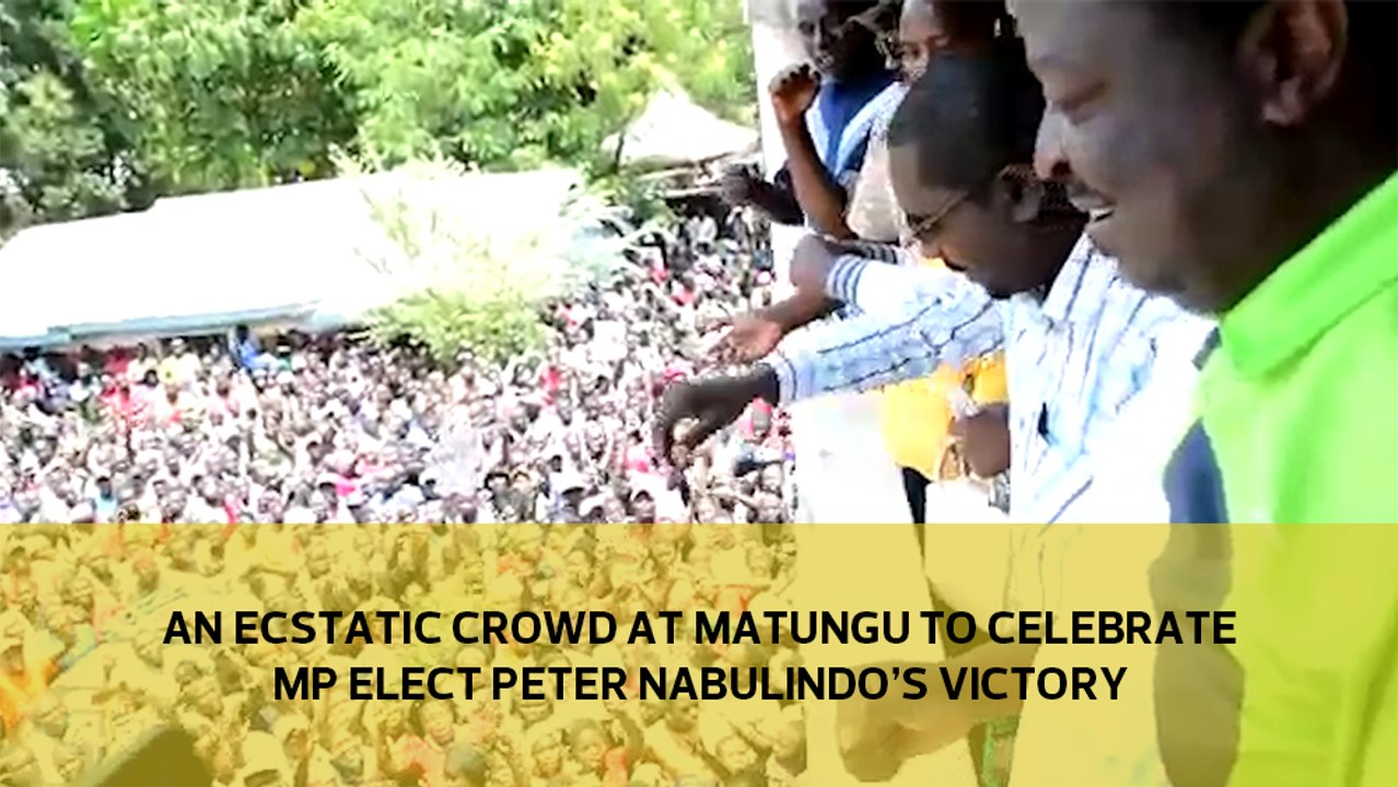 An ecstatic crowd at Matungu to celebrate MP-elect Peter Nabulindo's ...