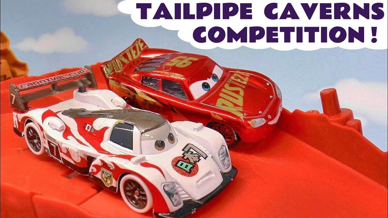 Disney Cars Lightning McQueen Tailpipe Caverns Funny Funlings Race with ...