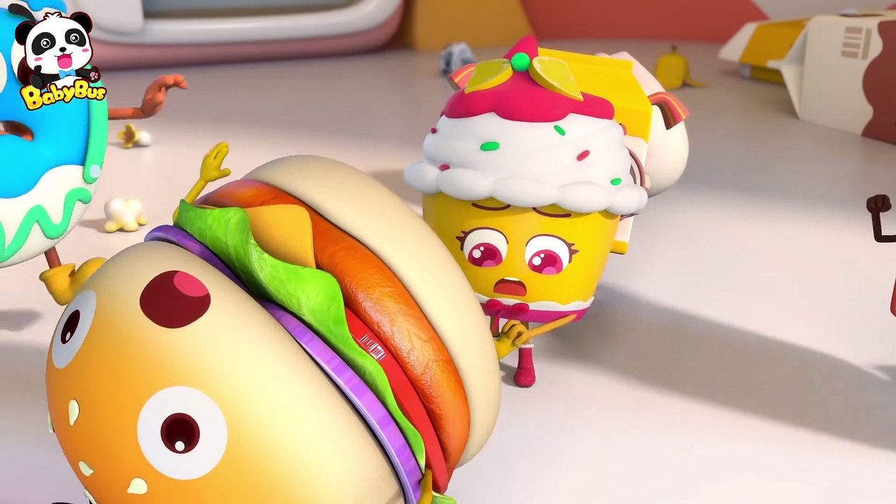 Police Robot Cleaner and Hamburger | Yummy Foods Animation | Healthy ...