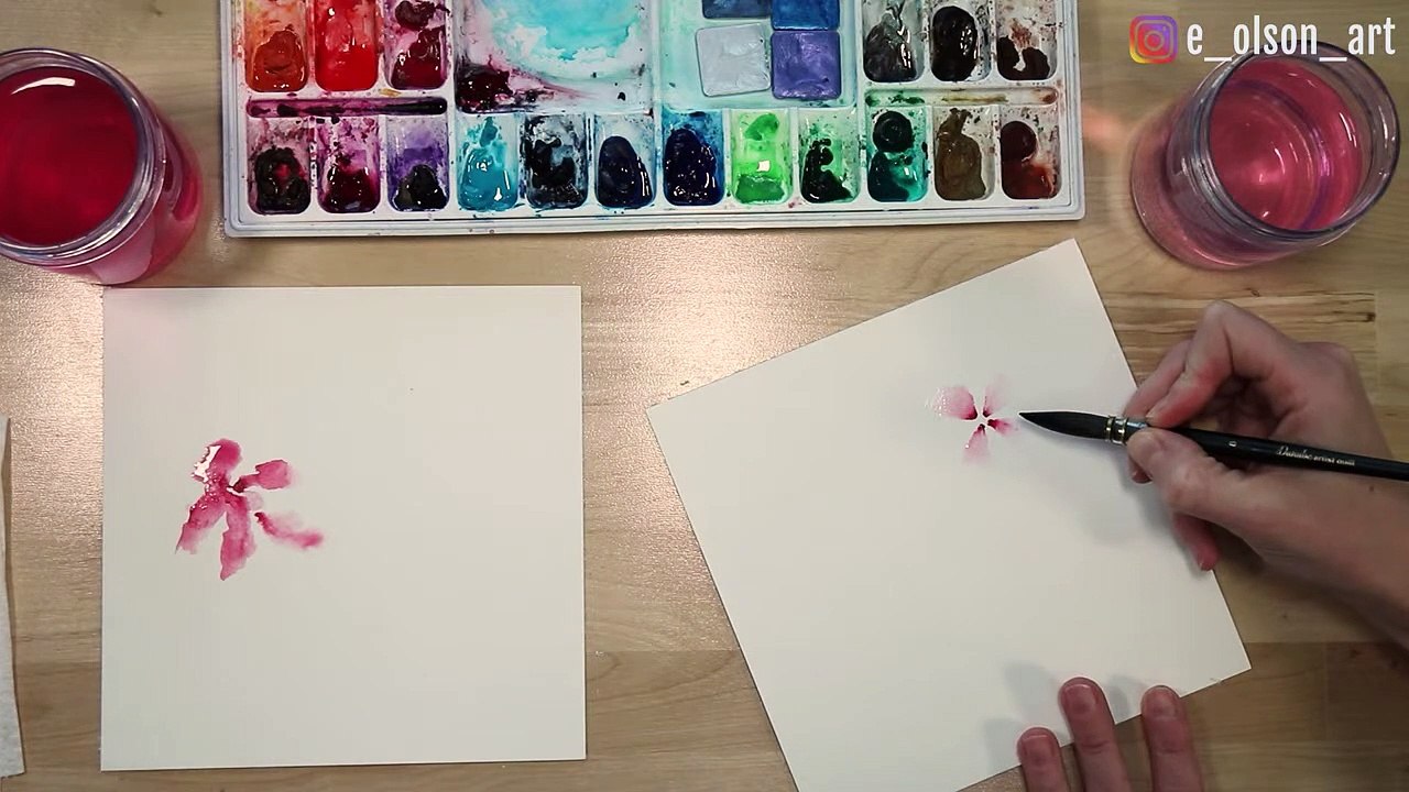 Easy Watercolor Flowers For Beginners And Kids Art Tutorial - video ...