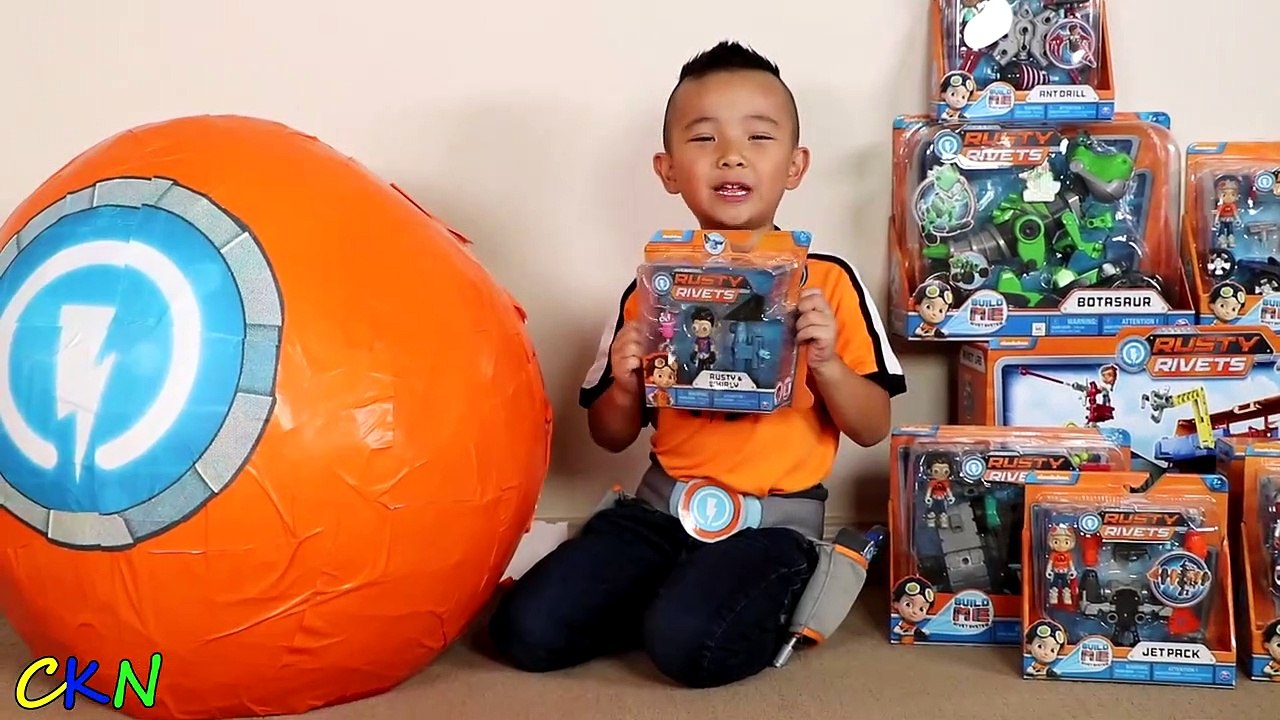 Biggest Rusty Rivets Toys Surprise Egg Opening Rescue Mission Fun With ...
