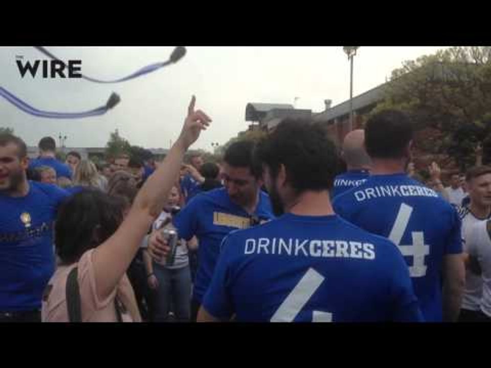 LCFC fans celebrate their local team's winning the Premier League ...